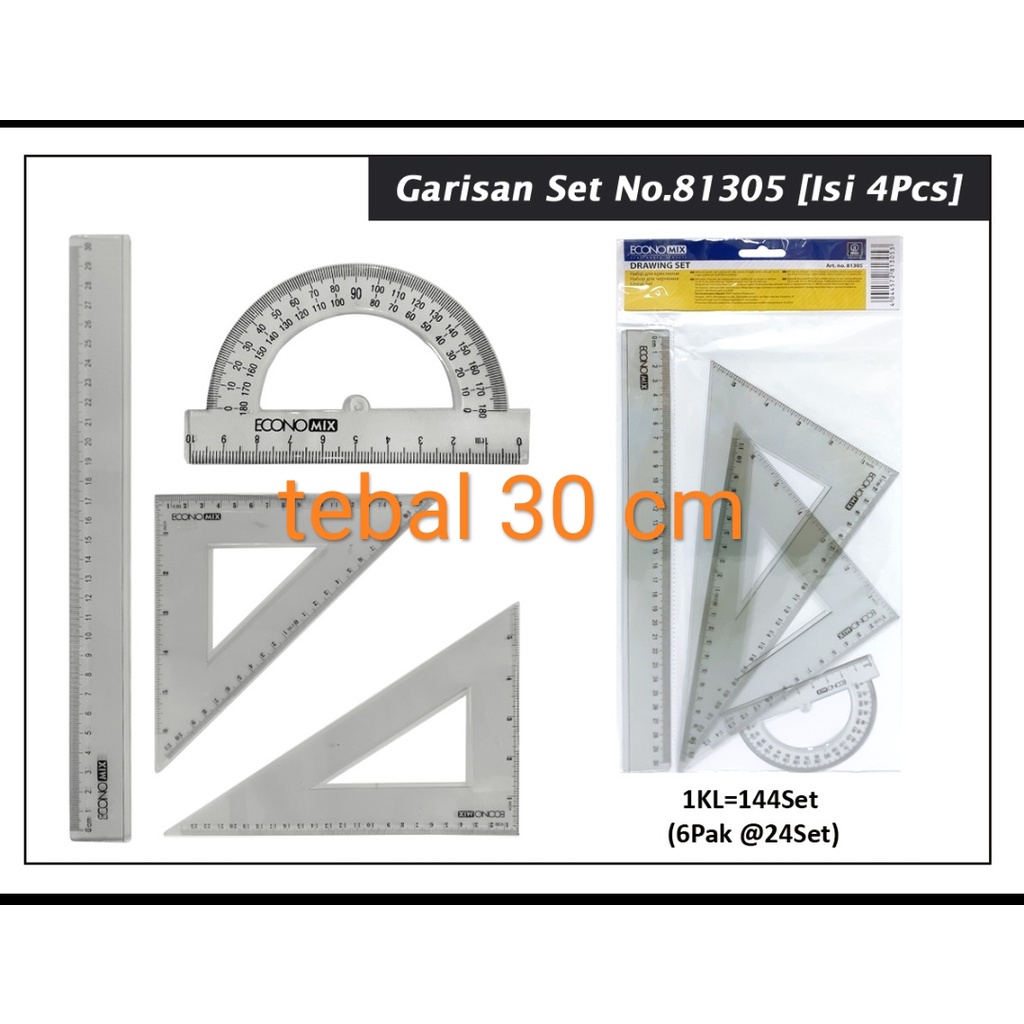 Jual penggaris geometri set beny economic / cool for school 15 / 20 ...