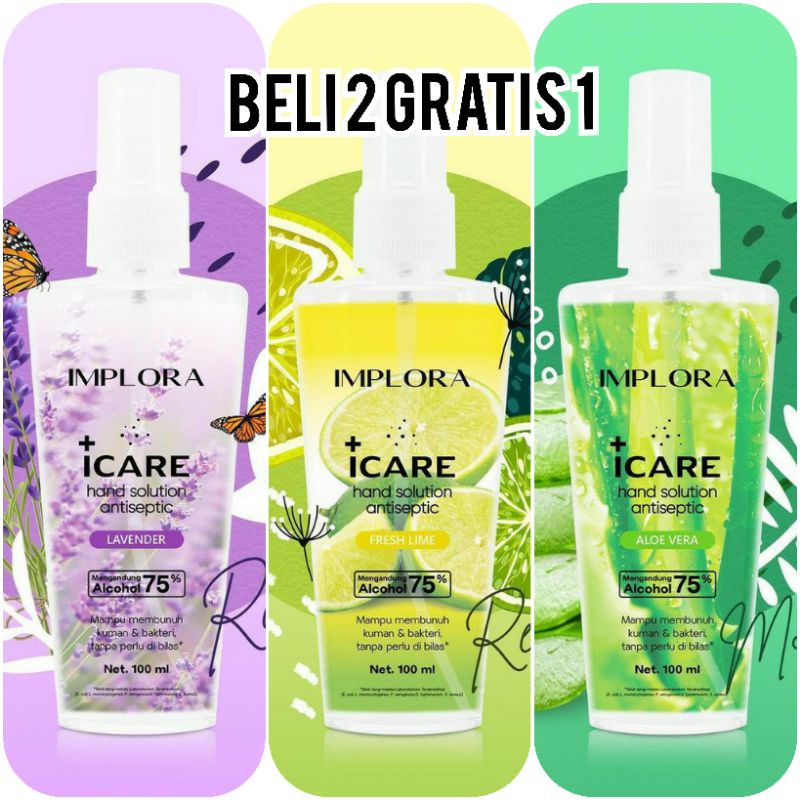 Jual Implora Icare Hand Solution Antiseptic Spray 100 ml | Shopee Indonesia
