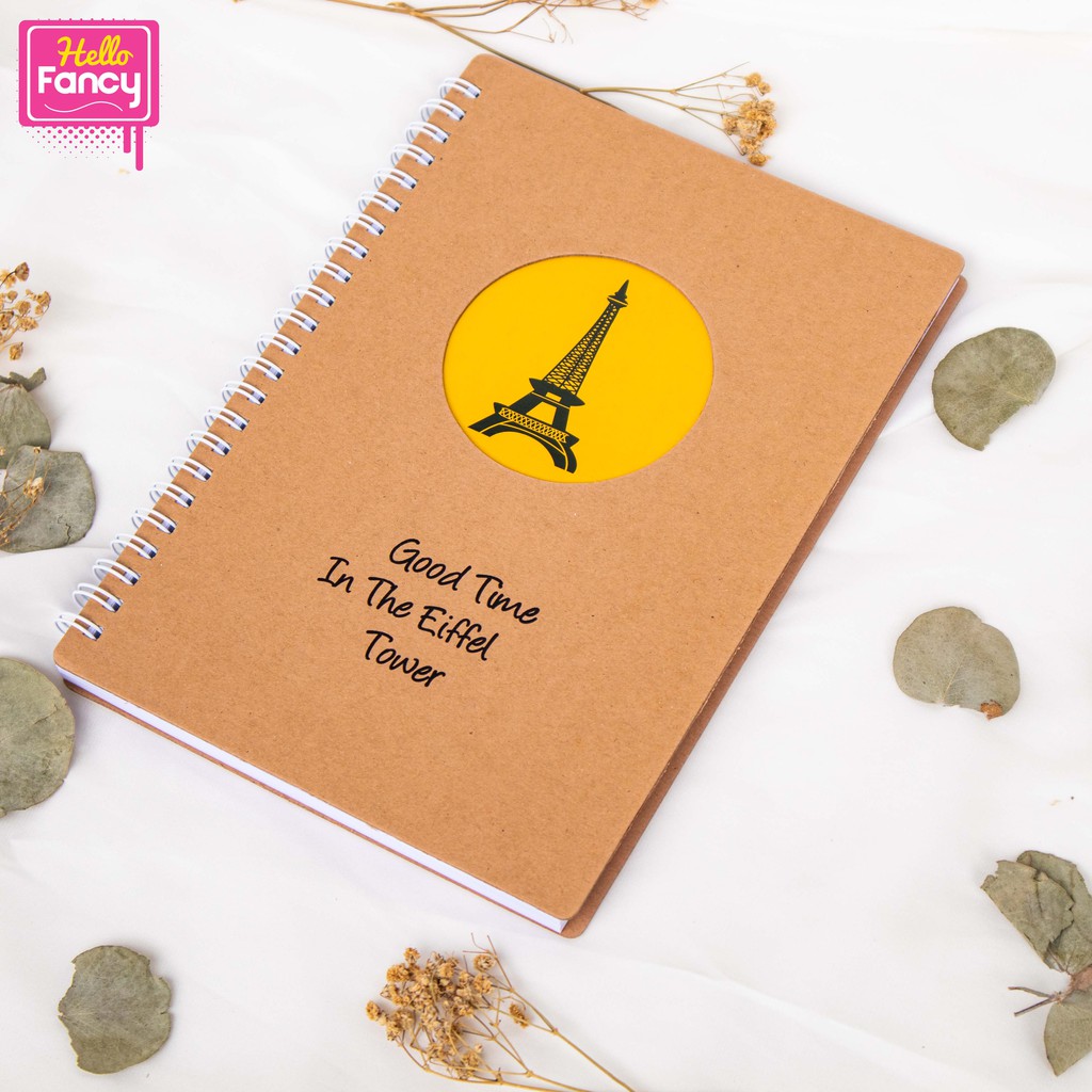 Jual Premium Notebook A5 Line Paris / Notebook Coklat / Notebook Paris ...