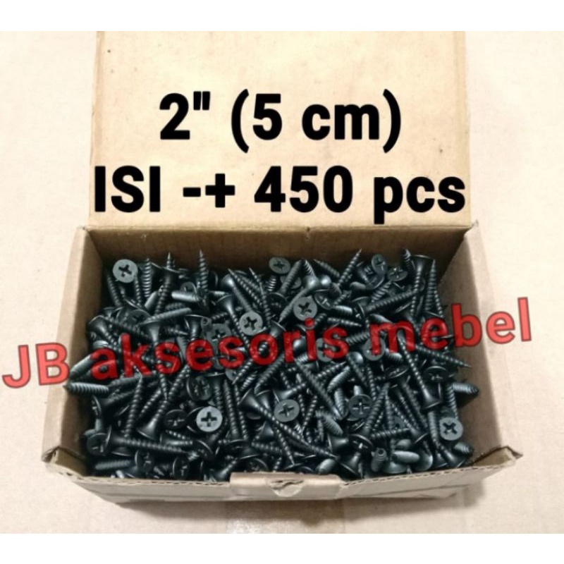 Jual Skrup Gypsum drywall 6 X 2" Isi 450pcs GHC / Sekrup baja hitam 5 ...