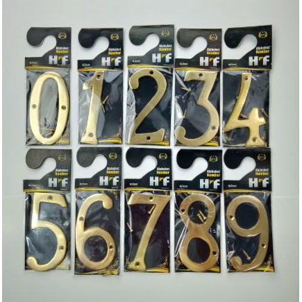 Jual [ variasi ] Angka 0 - 9 | Angka Kuningan Untuk Nomor Rumah ...