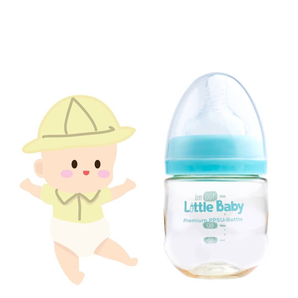 Jual Little Baby Premium PPSU Wide Neck Bottle Botol Susu Dot Bayi 100ml | Shopee Indonesia