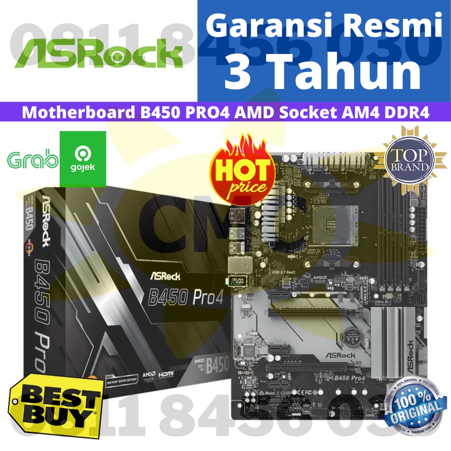Jual Motherboard Asrock B450 PRO4 AMD AM4 Socket DDR4 | Shopee Indonesia