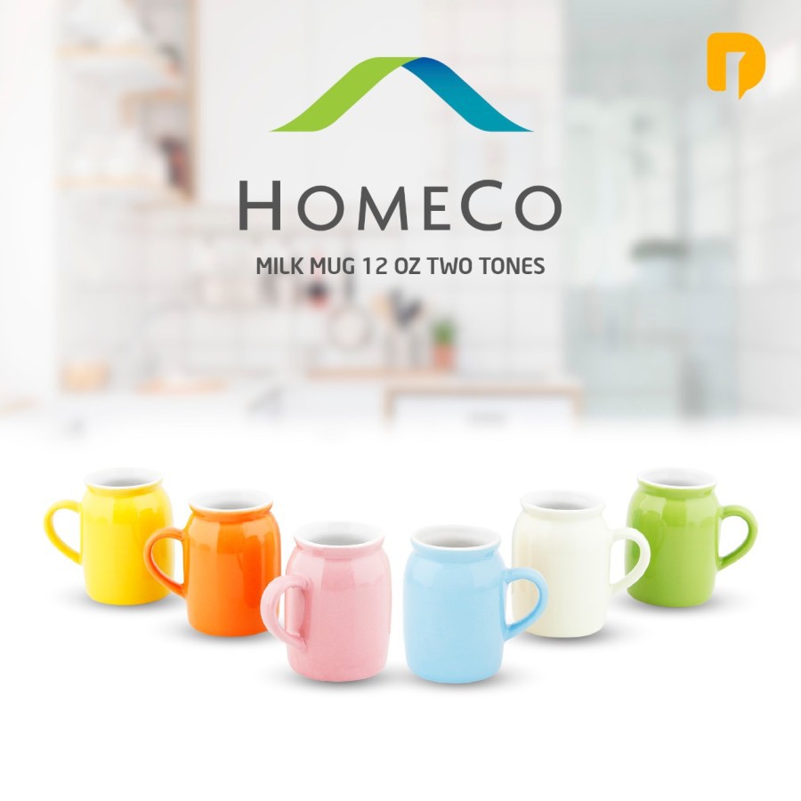 Jual Homeco Milk Mug 12 Oz Two Tones-Cangkir Keramik 6 Pcs | Shopee ...
