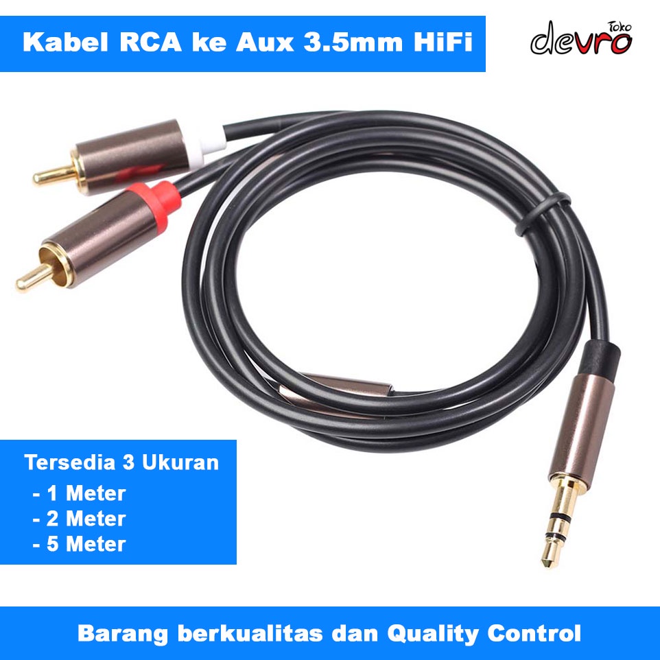 Jual Kabel RCA ke AUX 3.5 mm - Kabel RCA ke Jack 3.5 mm - Kabel Audio RCA - FONKEN R1 | Shopee ...
