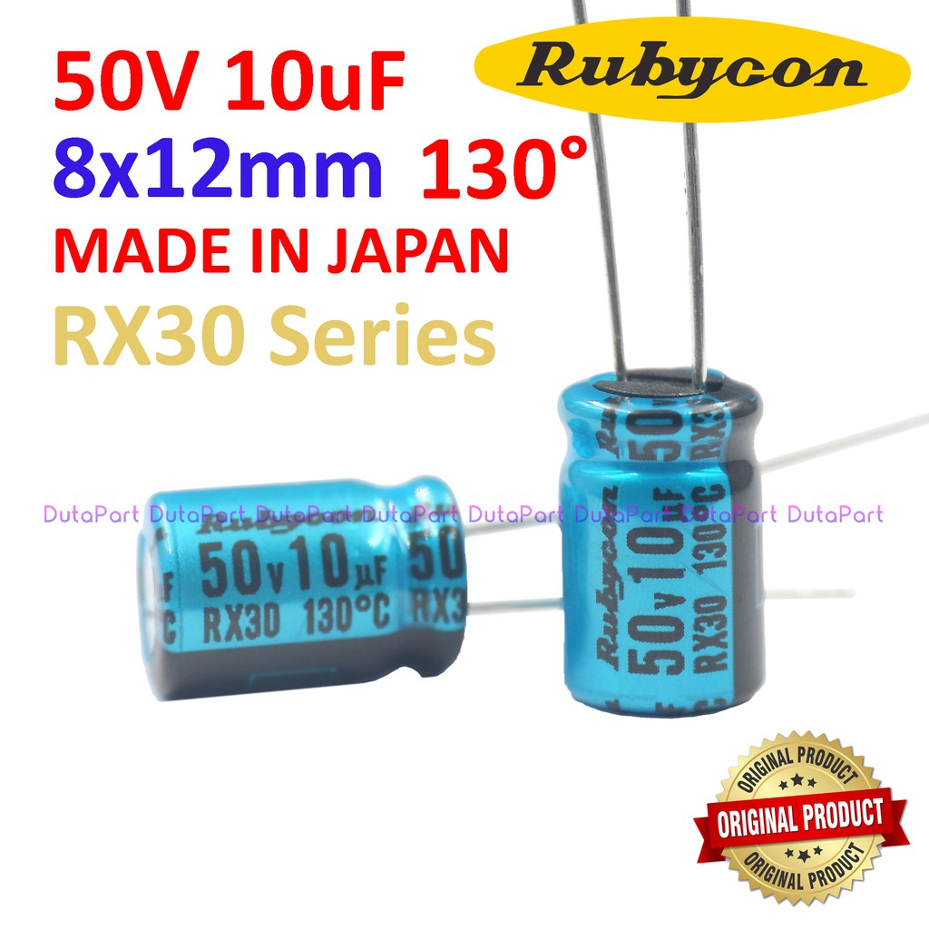 Jual 50V 10uF ORIGINAL RUBYCON RX30 JAPAN Kapasitor Capasitor Elko Elco ...