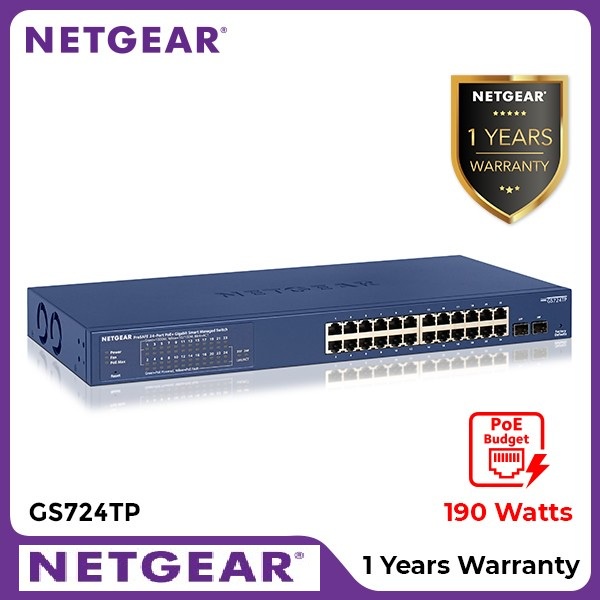 Jual Netgear GS724TP 24 Port Gigabit PoE+ 2 SFP Smart Managed Pro ...
