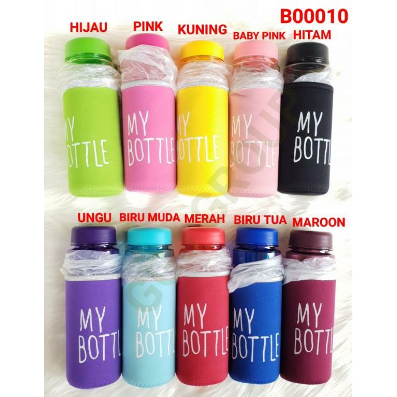 Jual DC ( B010 ) MY BOTTLE TRANSPARAN WARNA / BOTOL MINUM / FREE SARUNG ...