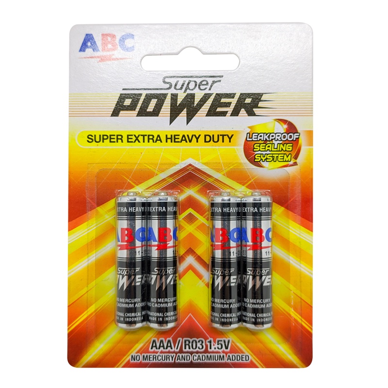 Jual ABC Super Power Baterai AAA R-03 4 pcs | Shopee Indonesia