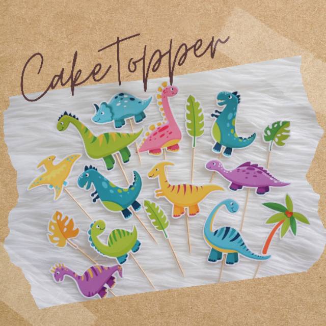 Jual Topper Birthday Cake Cupcake Dino Dinosaurus Dinosaur Party ...