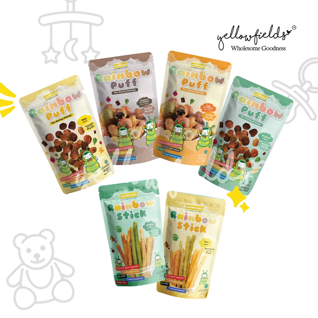 Jual Rainbow Stick Puff Sunkrisps | cemilan snack anak sehat alami NO ...