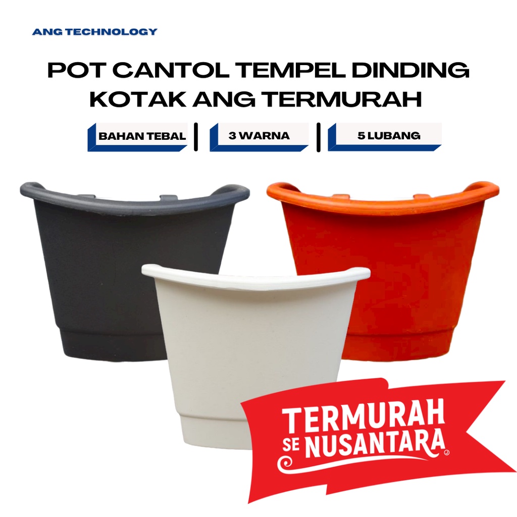 Jual Pot DINDING CANTOL TEMPEL CANTEL ANG Pot Bunga Tanaman Putih Hitam ...