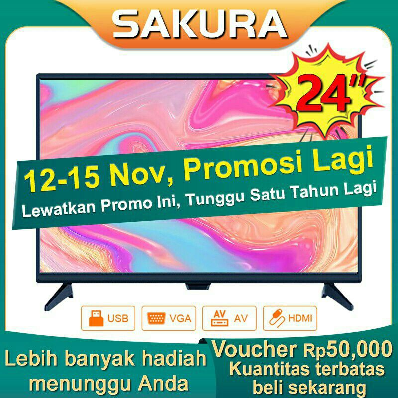 Jual Tv led sakura 24 inch TV murah HD resolusi | Shopee Indonesia