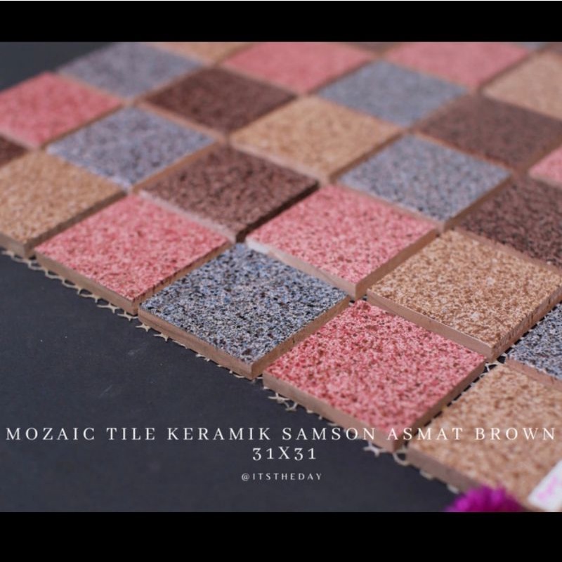 Jual Mosaic Tile Mozaik Keramik Samson Asmat Brown Coklat (BIG) 31 x 31 ...