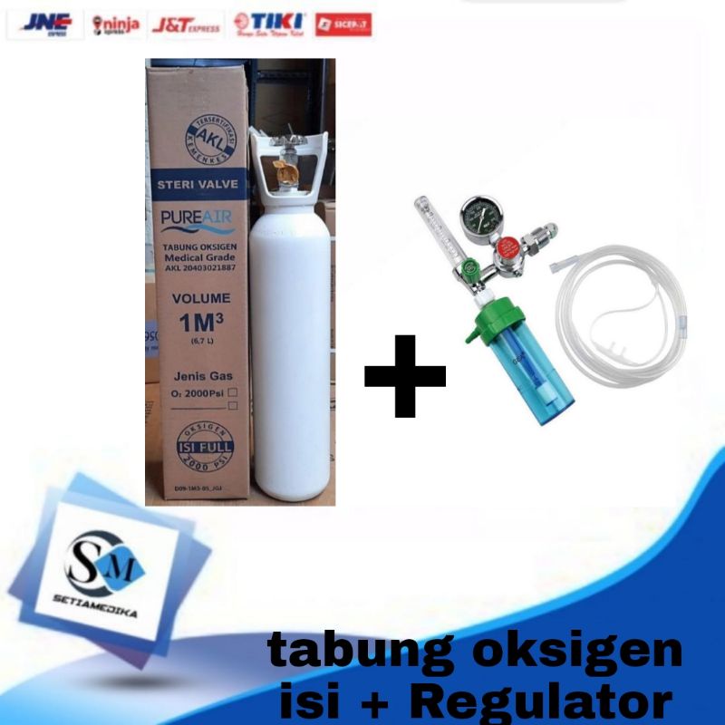 Jual Tabung oKsigen 1m3 plus regulator sama selang | Shopee Indonesia