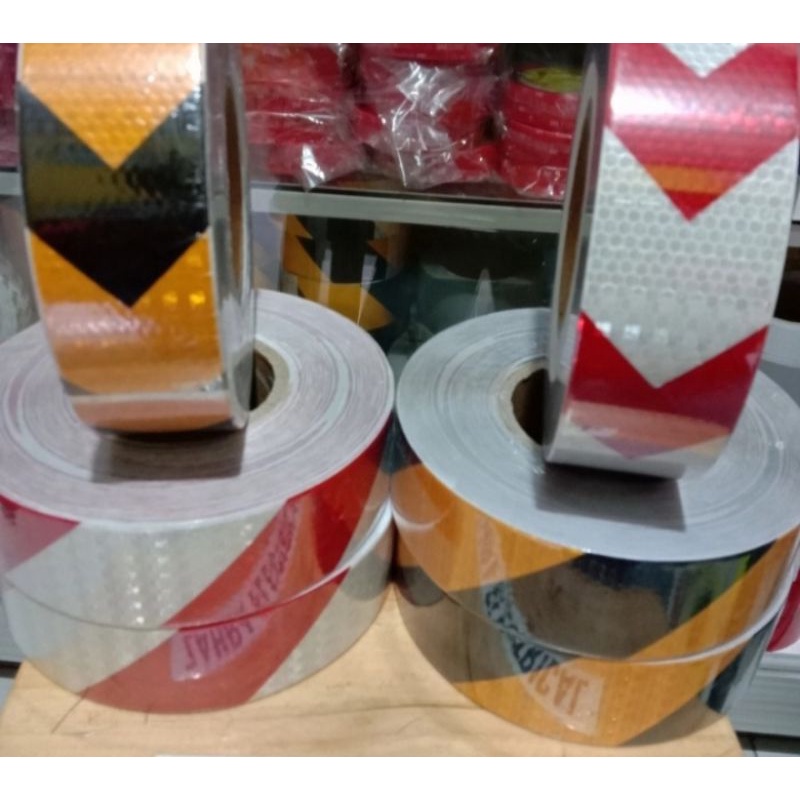 Jual Sticker Arah Panah Reflektif Sarang Tawon Lakban Anak Panah Merah ...