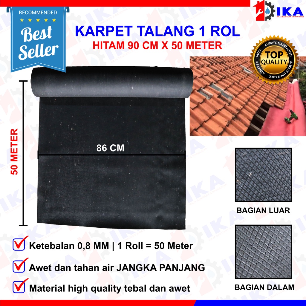 Jual Karpet Talang Air 1 Roll 90 (Bersih 86cm) Merah Hitam Pabrikan ...