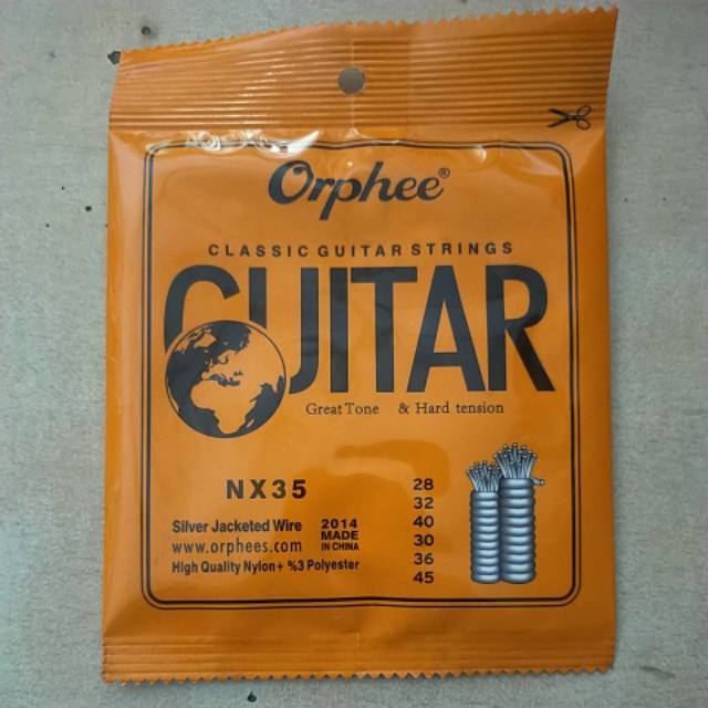 Jual senar gitar Orphee classic nylon NX 35 original satu set | Shopee ...