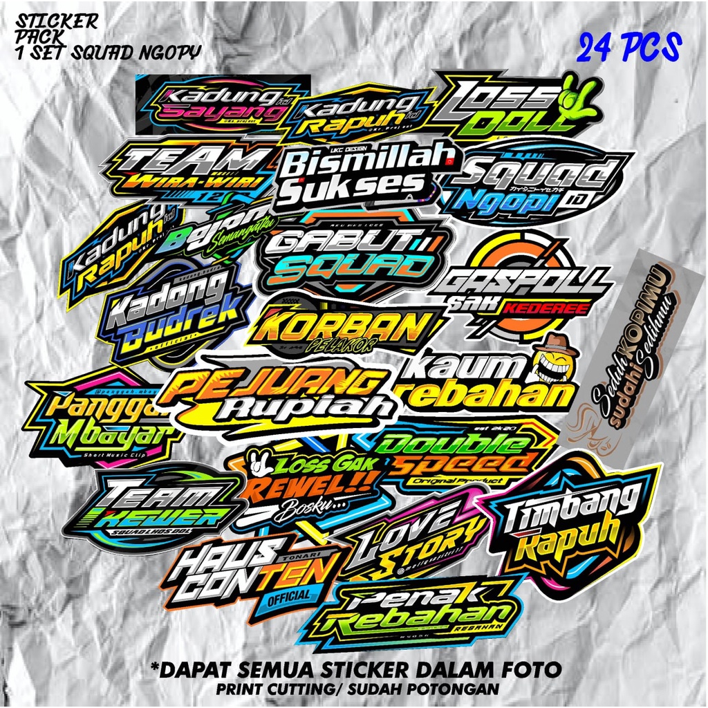 Jual STIKER PACK SQUAD NGOPI STICKER SQUAD NGOPI SUDAH POTONG DI ...