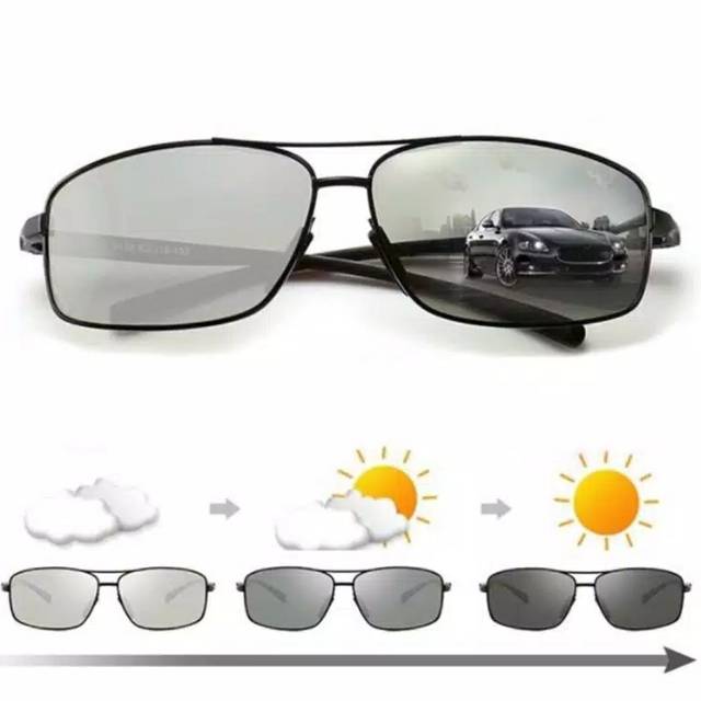 Jual Kacamata Anti Silau Siang Malam Polarized Photocromic Pria & Wanita Original berubah warna ...