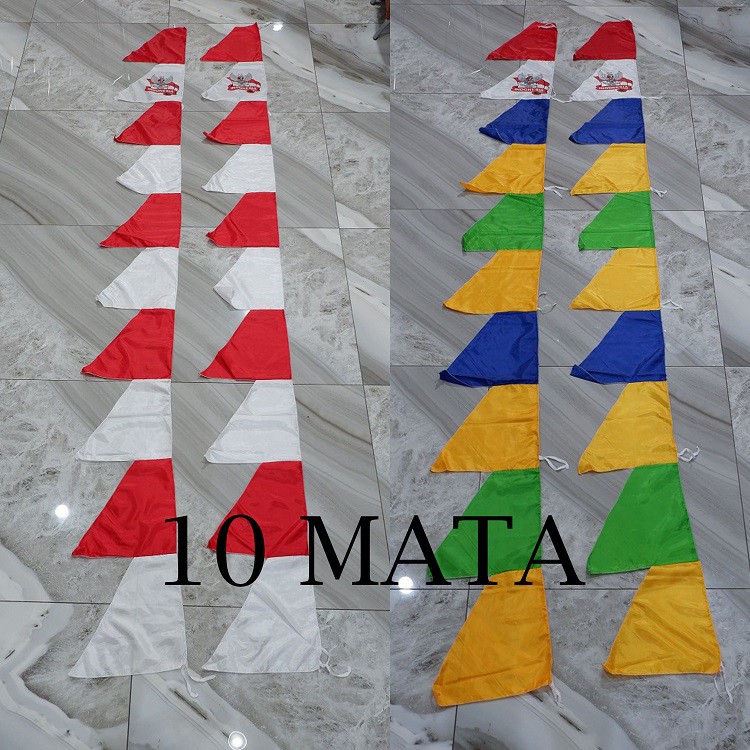 Jual Bendera UMBUL UMBUL 6 8 10 Titik Mata Warna Warni Merah Puituh Model Gergaji Zig Zag ...