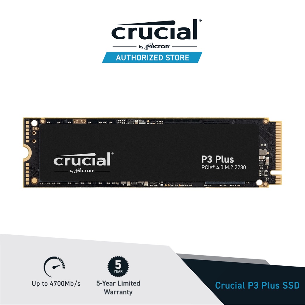 Jual Crucial SSD P3 Plus PCIe Gen4 M.2 NVMe 500GB 1TB 2TB 4TB SSD Gen 4 ...