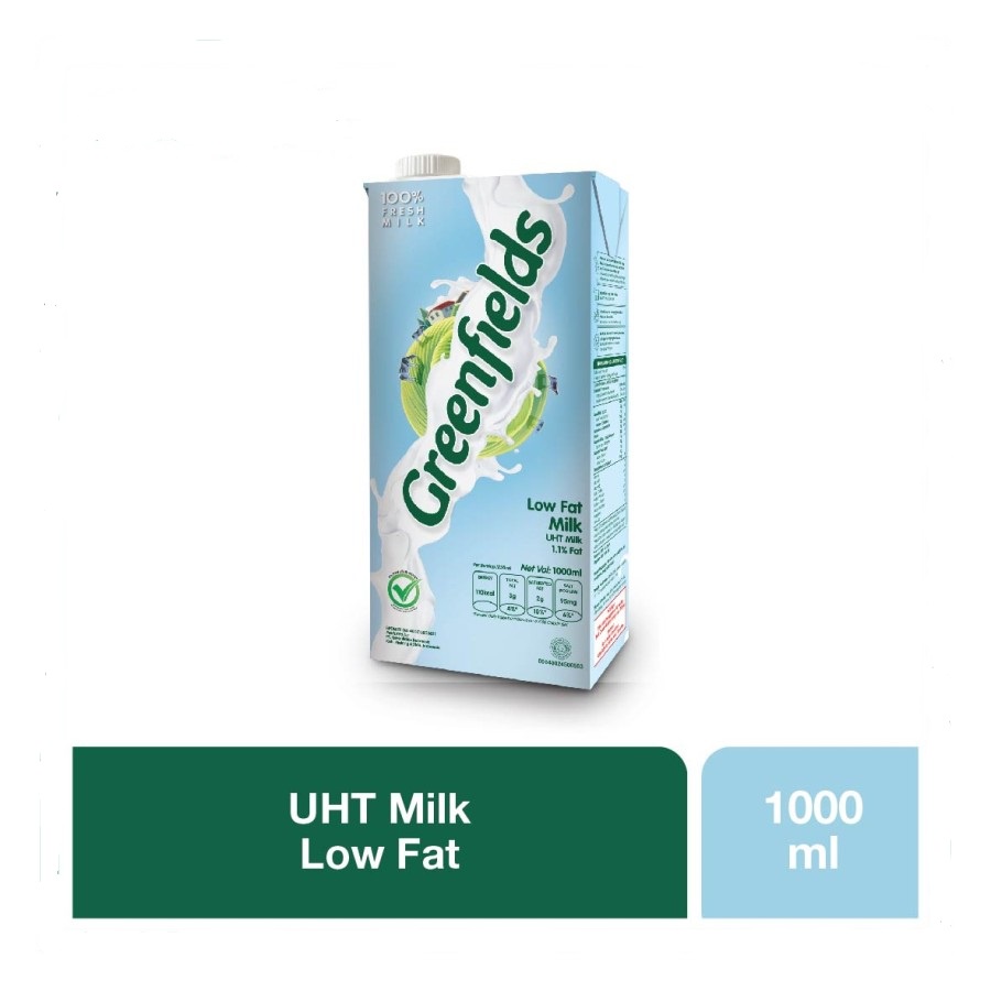Jual SUSU UHT LOW FAT GREENFIELDS MILK 1L | Shopee Indonesia