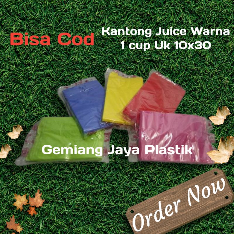 Jual Kantong 1 Cup Warna / Kantong Plastik Juice Gelas Pop Ice Teh Poci ...