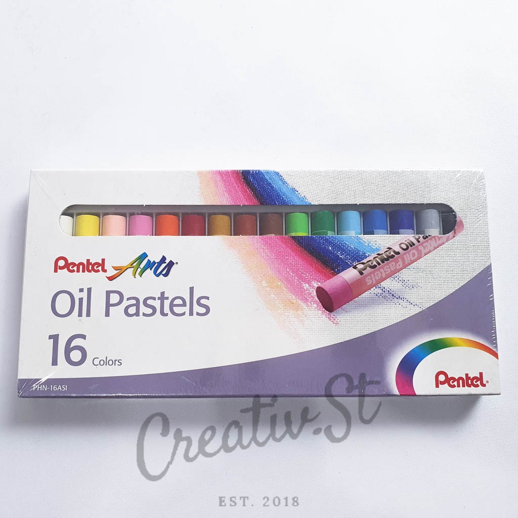 Jual PENTEL Oil Pastels 16 Warna Crayon | Shopee Indonesia