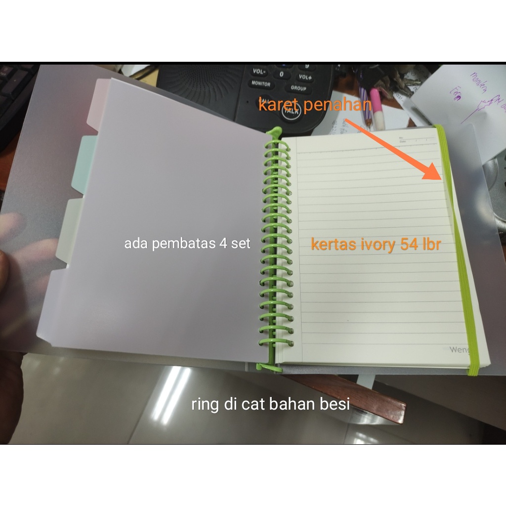 Jual map binder wengu looseleaf karet warna B5 b0172 isi 54 lembar plus ...