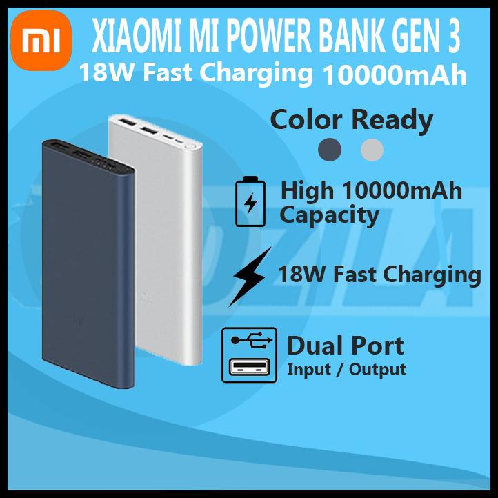 Jual Powerbank Xiaomi Mi Power Bank Gen 3 10000Mah 18W Fast Charge ...
