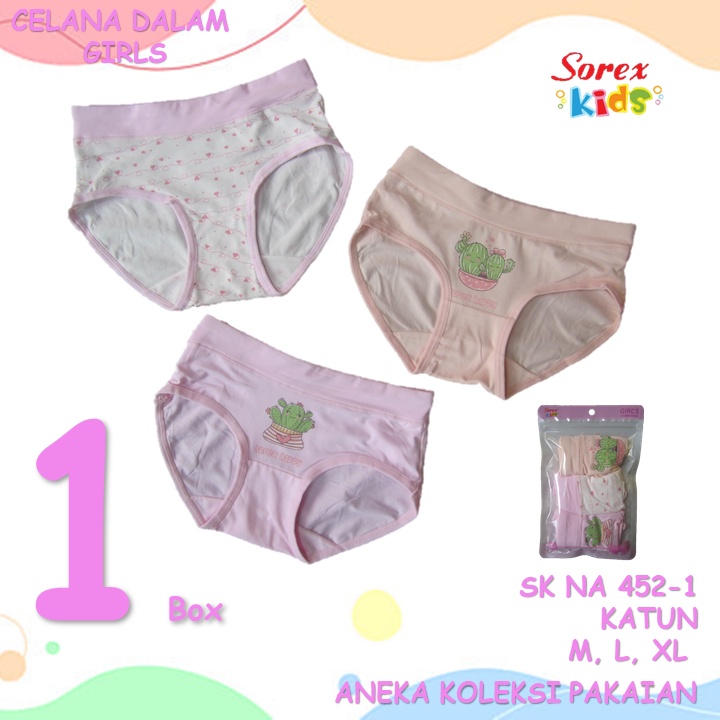 Jual 1 Box Celana Dalam Kancut Anak Cewek / CD Sempak Anak Perempuan Super Soft Sorex Kids NA ...