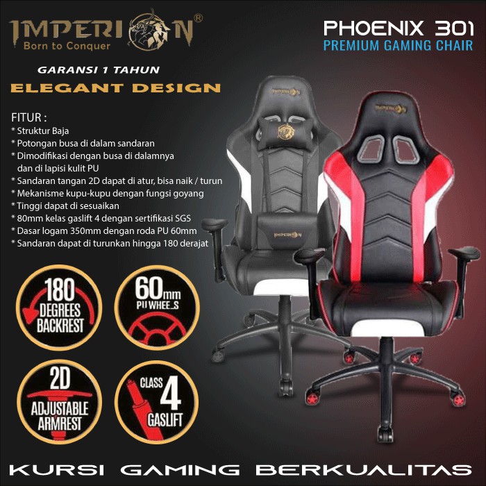 Jual KURSI GAMING CHAIR KURSI GAMER BANGKU GAMING YOUTUBER GAMERS MURAH ...
