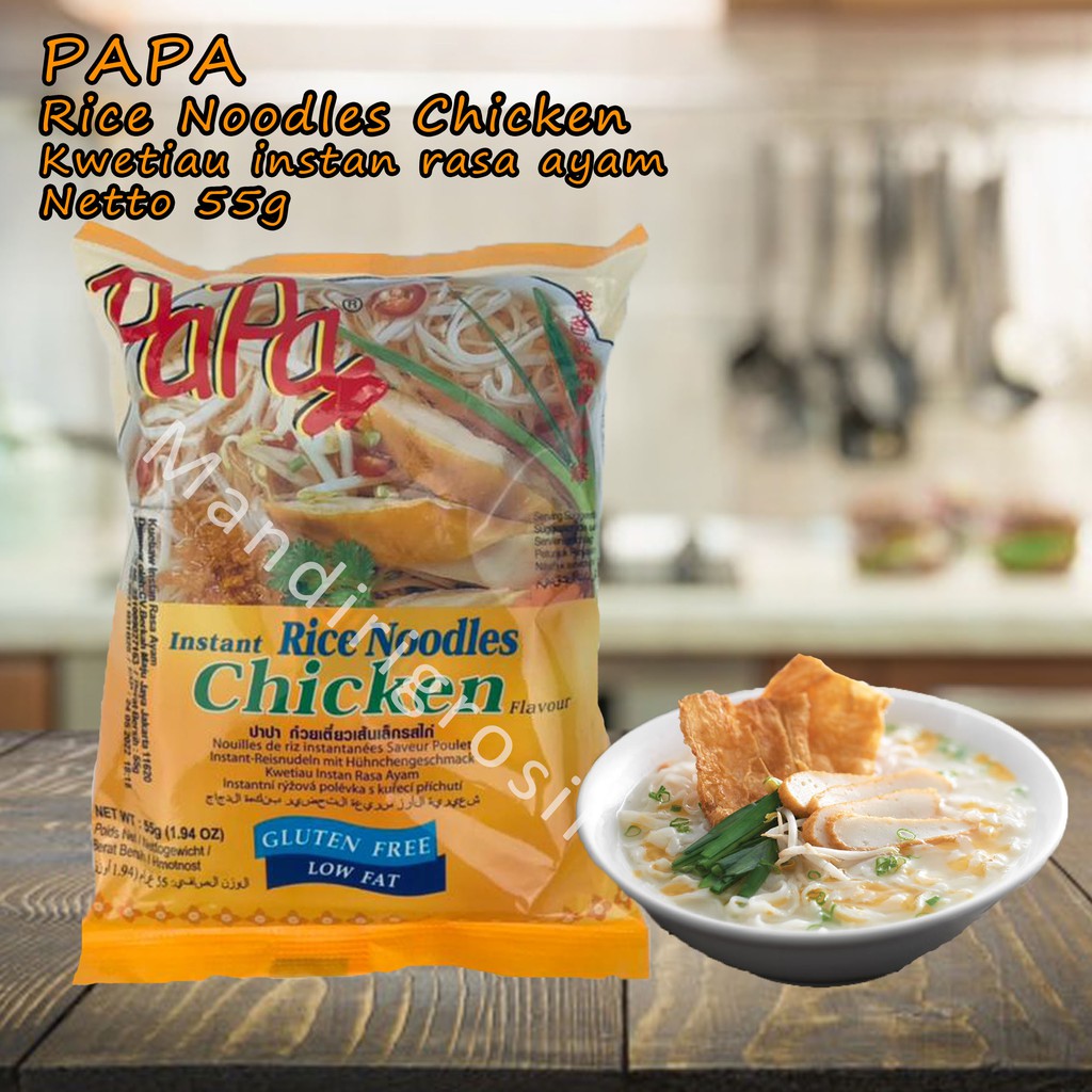 Jual Rice Noodles Chicken *Papa * Kwetiau instan rasa ayam * 55g ...