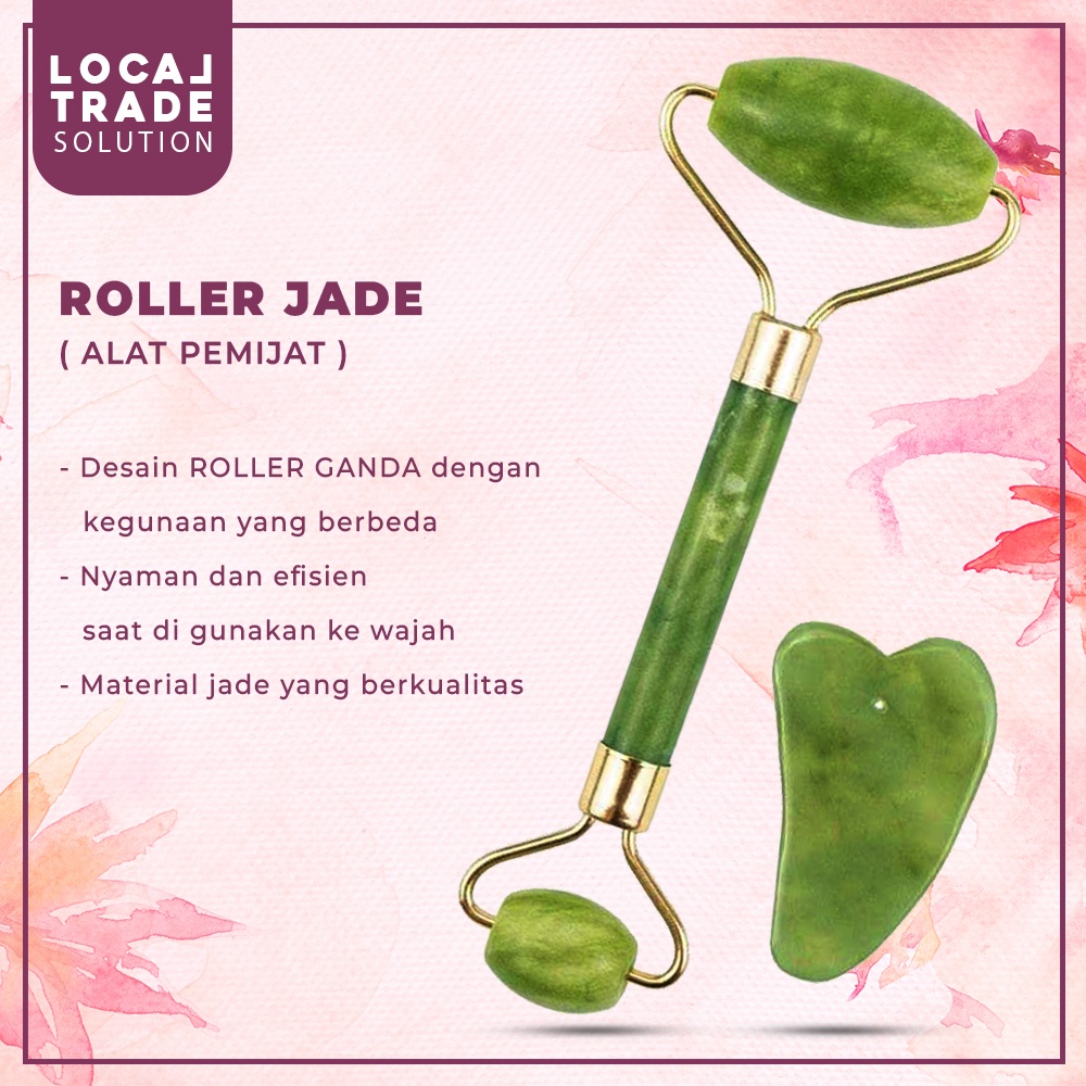 Jual Pijat Muka Jade Roller Face Original Giok Alat Perawatan Penirus ...