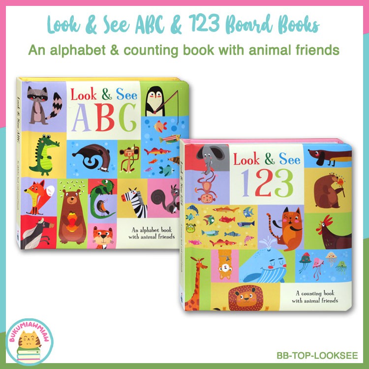 Jual Look & See ABC & 123 Board Books An alphabet & counting book with ...