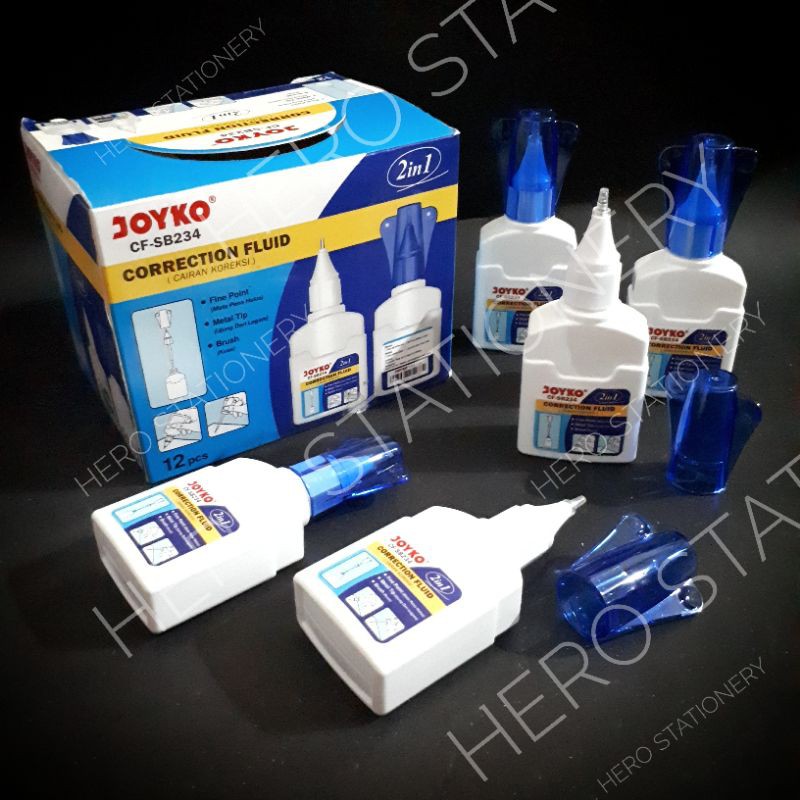 Jual Correction fluid joyko 2in1 kuas+tip CF-SB234 .12 unit | Shopee ...