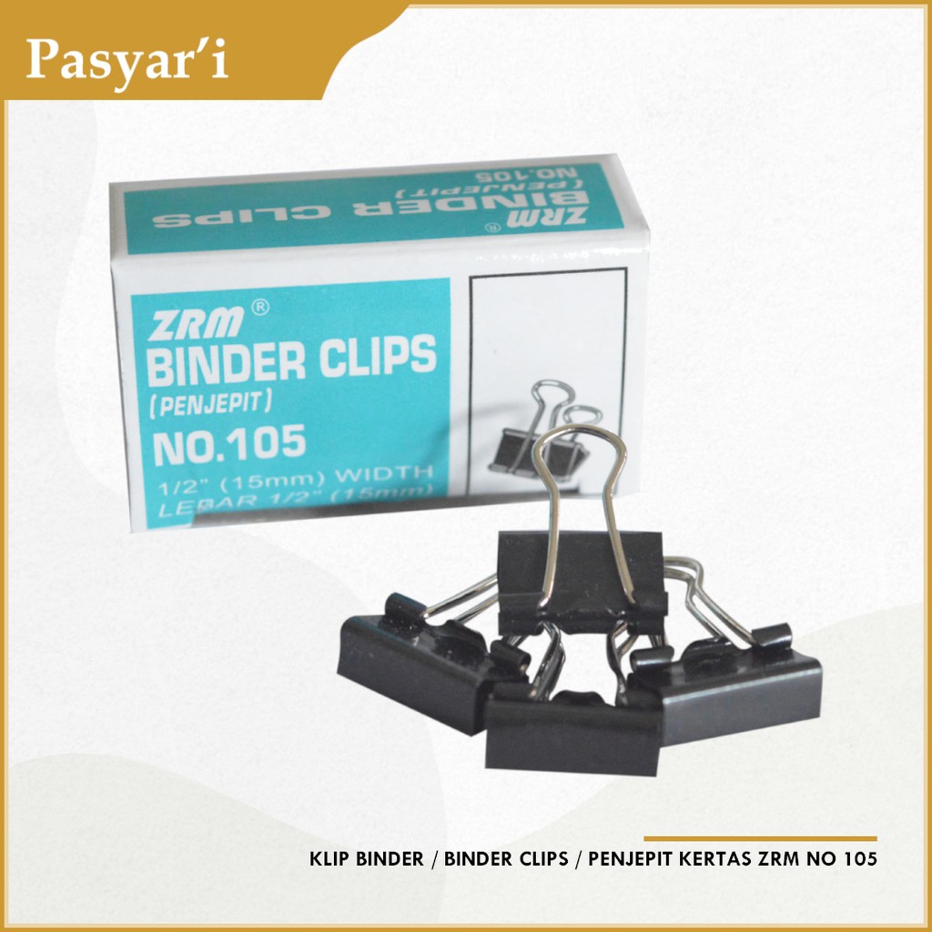 Jual Klip Binder / Binder Clips / Penjepit Kertas ZRM no 105 / per 1 ...