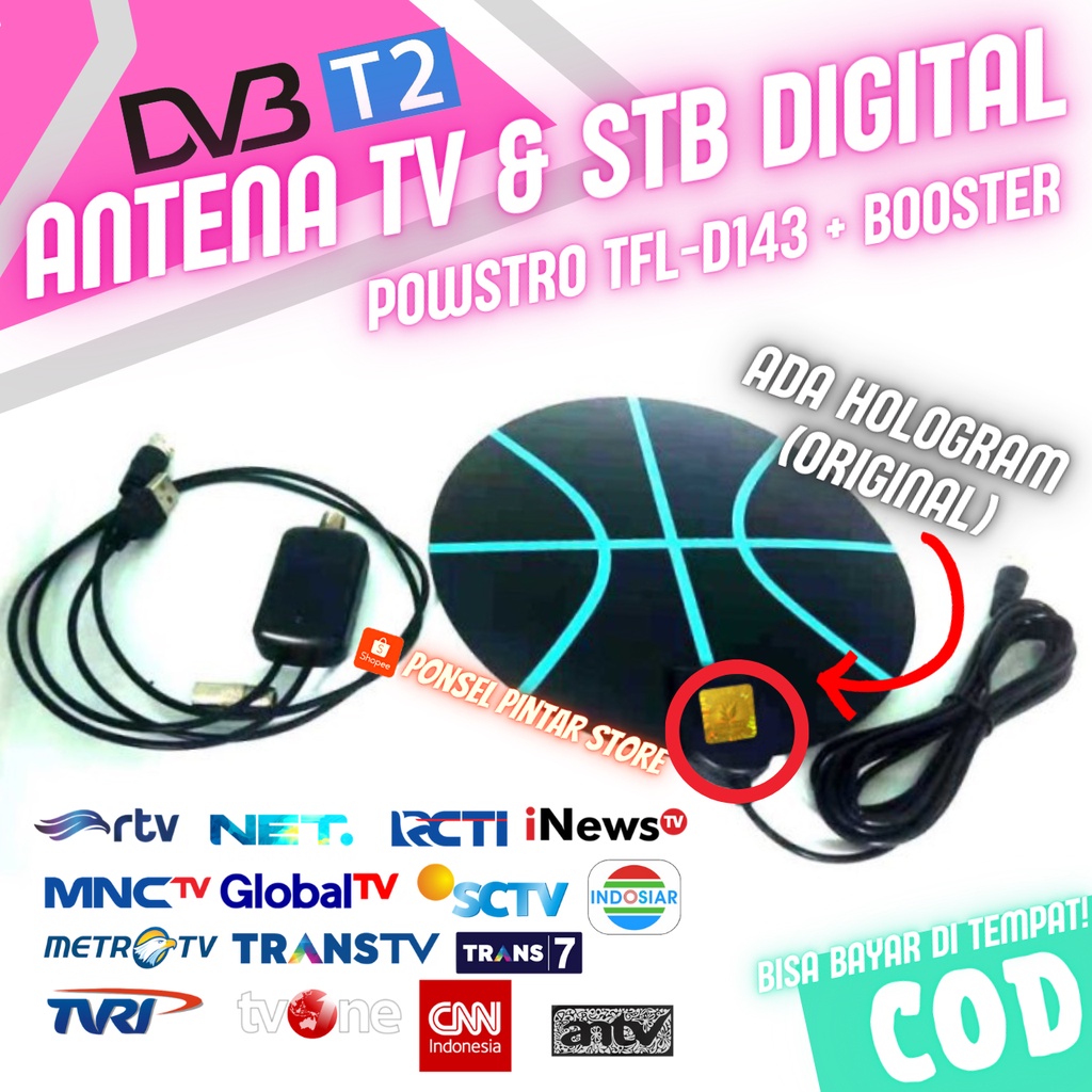 Jual [COD] [ORIGINAL 100%] Antena TV Digital DVB-T2 High Gain 25dB ...