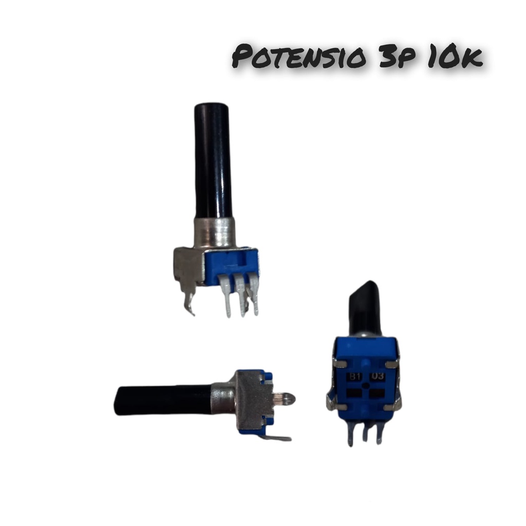 Jual Potensio Putar 10k 3 pin Tekuk Segi Biru 3 kaki 10 k B1 03 ...