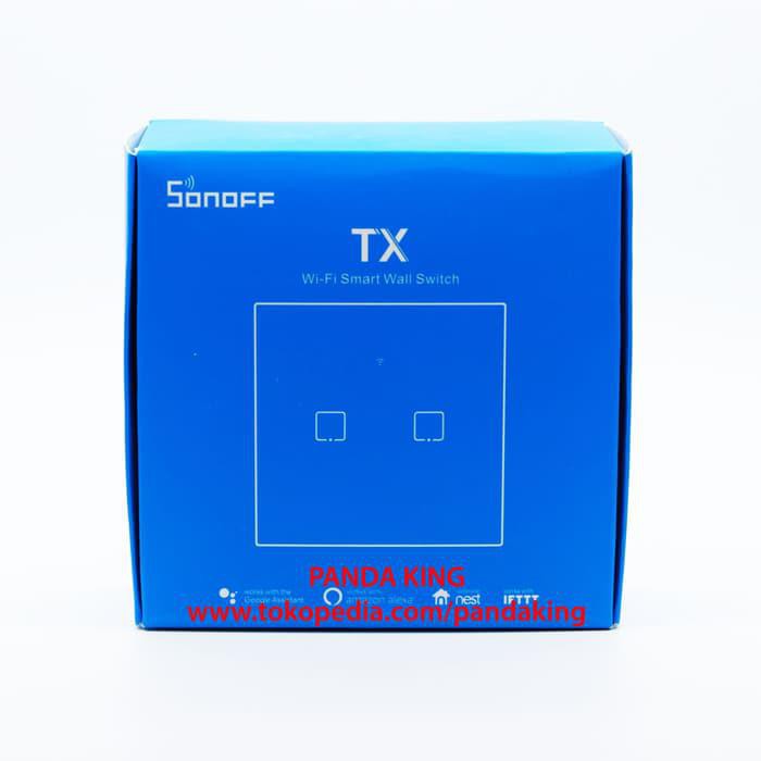 Jual Saklar Listrik | Sonoff Tx T1 Eu 2C - 2 Gang Wi-Fi Wall Touch ...