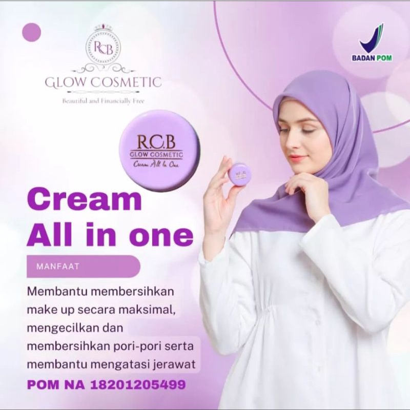 Jual RCBGLOW CREAM ALL IN ONE / CREAM RCB Menjadikan wajah tampak lebih ...
