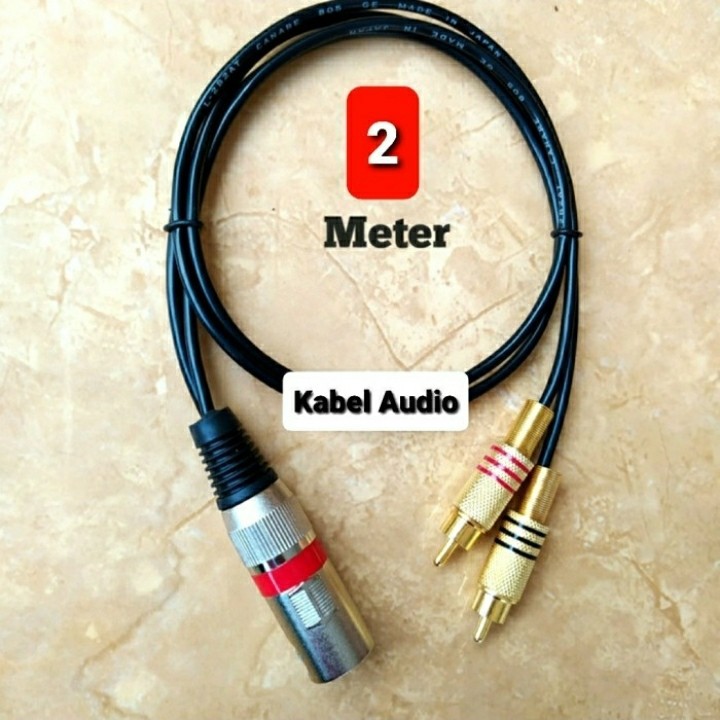 Jual Kabel Mixer Audio XLR Female to RCA Gold Male 2 Meter | Shopee ...