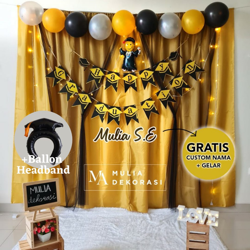 Jual Dekorasi Backdrop Wisuda Kelulusan Background Bekdrop DIY Paket ...