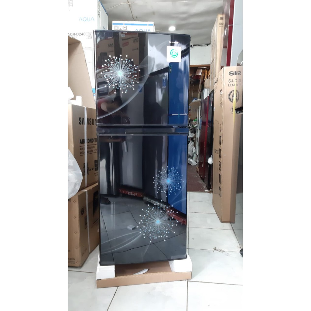 Jual Kulkas 2 pintu SHARP SJ 237 MG DB/DP No frost Glossy Door 220 Liter Tanpa Bunga Es | Shopee ...