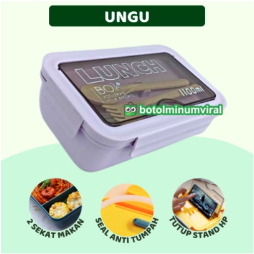 Jual LUNCH BOX BPA free / tempat makan / luch box 227 1227 bento 1100ml ...