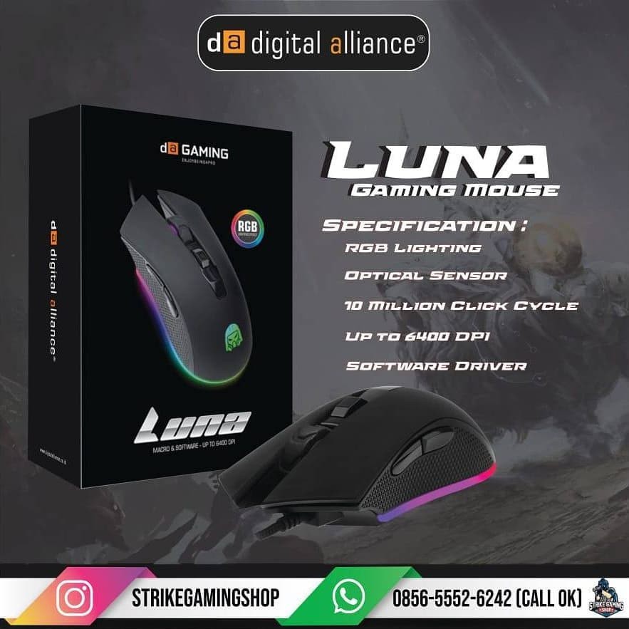 Jual DIGITAL ALLIANCE LUNA RGB MACRO GAMING MOUSE | Shopee Indonesia