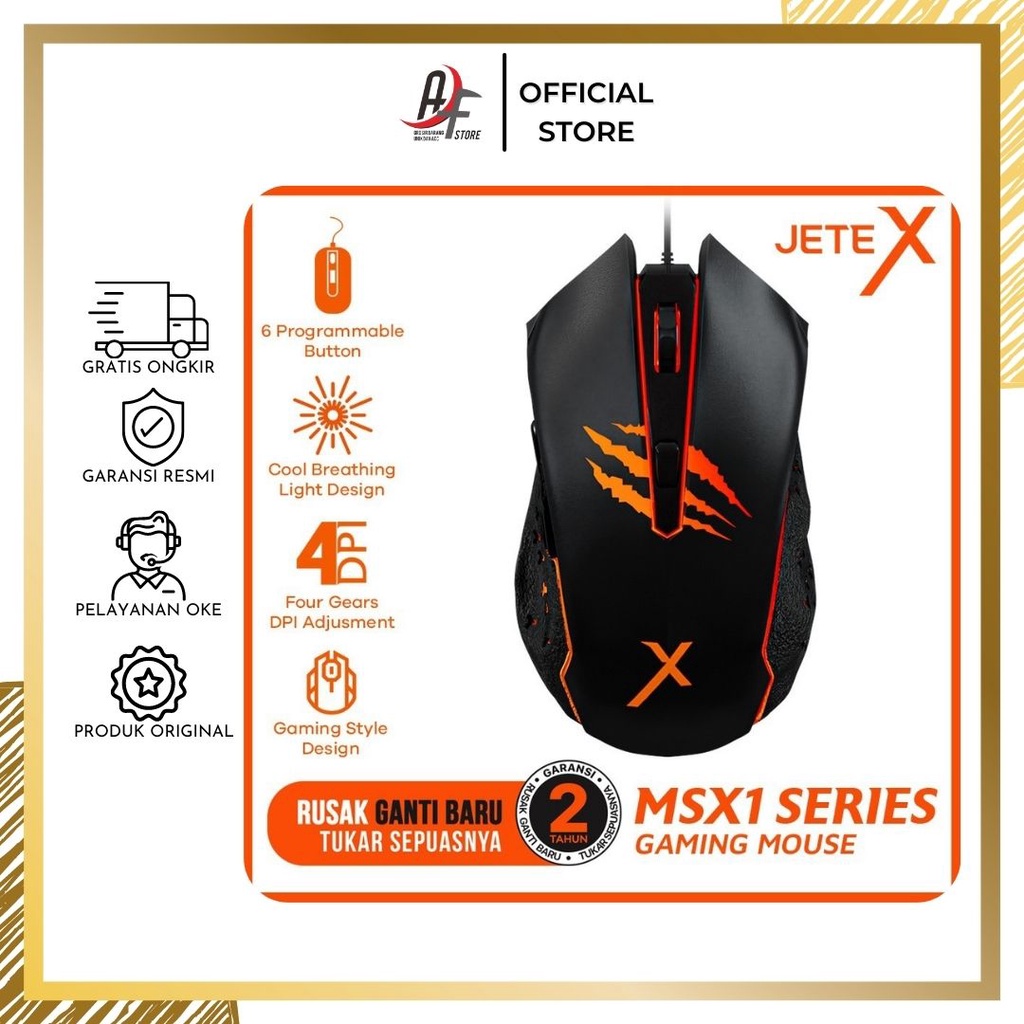 Jual MOUSE GAMING JETE X MSX1 SERIES ORIGINAL | Shopee Indonesia
