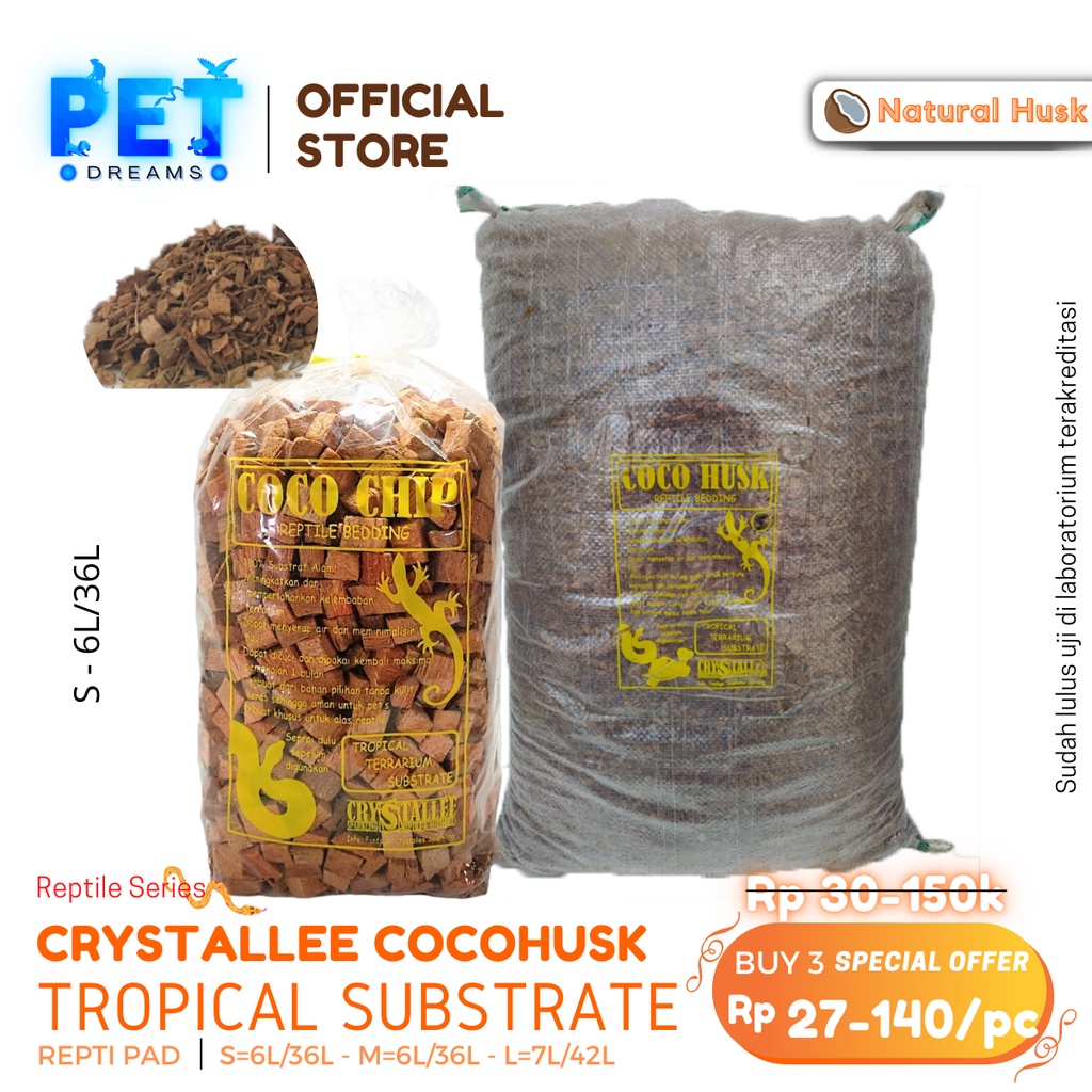 Jual PROMO COCO HUSK COCO CHIP COCO PEAT COCO STICK ALAS KANDANG REPTIL PLANTATION SOIL REPTILE ...