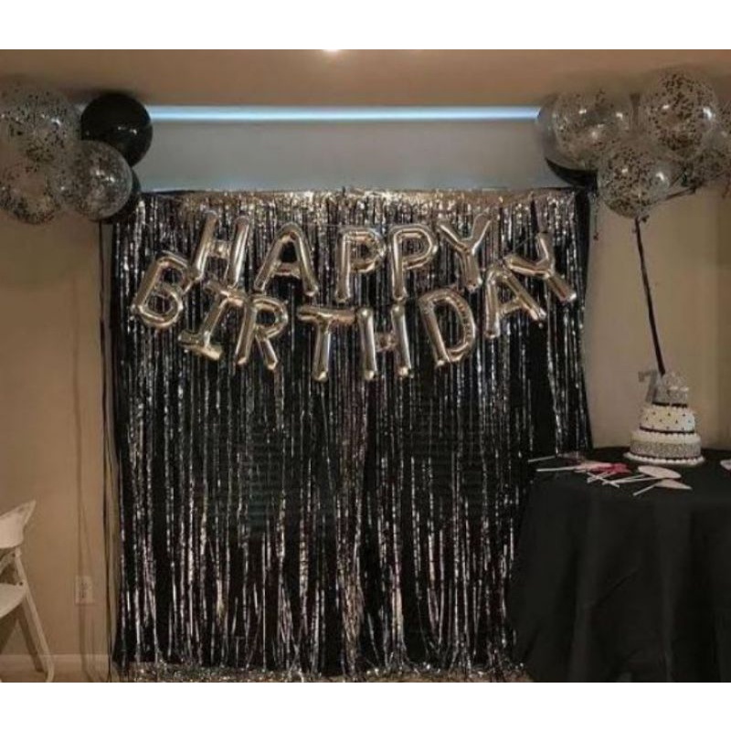 Jual TIRAI ULANG TAHUN HITAM /RUMBAI ULANG TAHUN HITAM | Shopee Indonesia